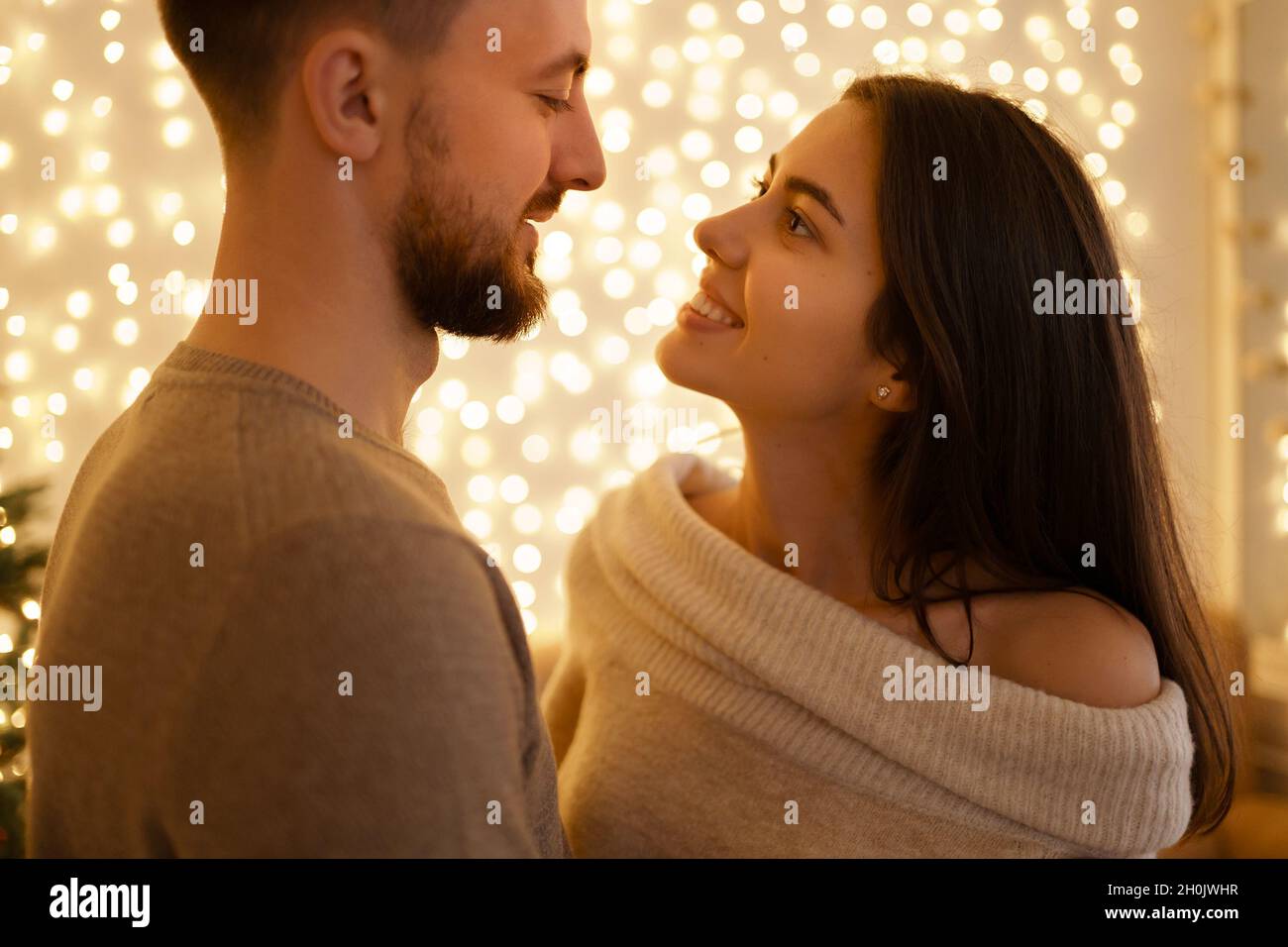 Two cheerful lovely sweet tender beautiful adorable cute romantic ...