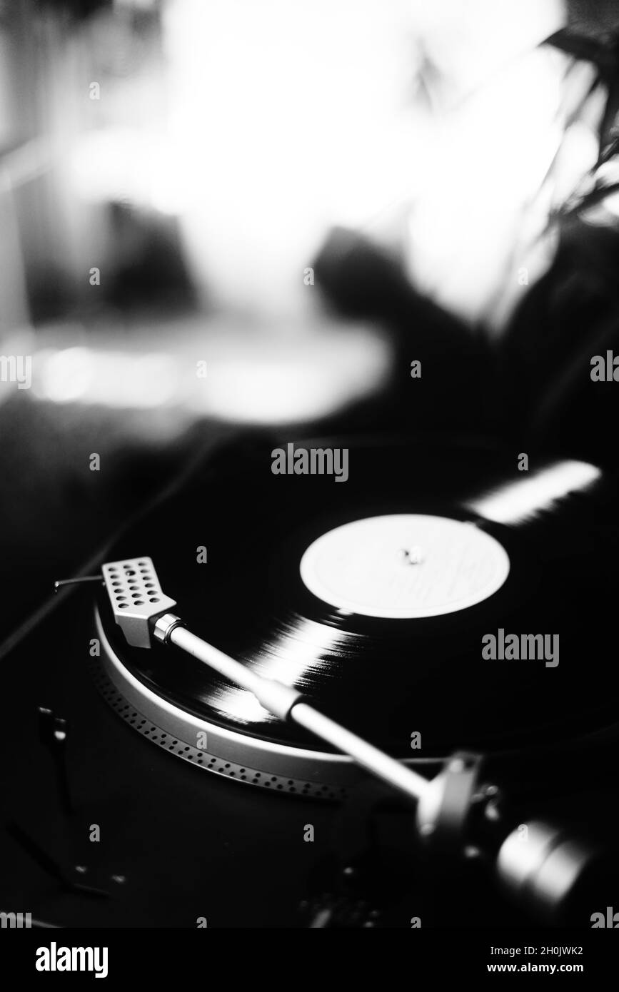 Vintage retro record player music album cover deign for dj complilation ...