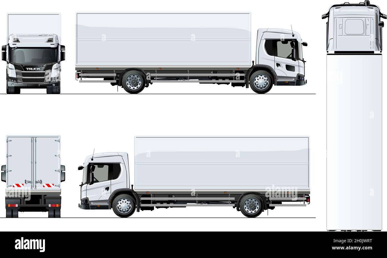 Vector truck template isolated on white for car branding and ...