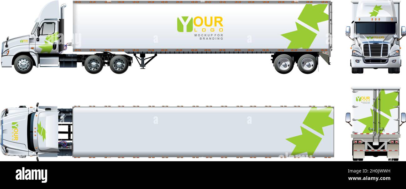 Vector truck template isolated on white. Available EPS-10 separated by ...