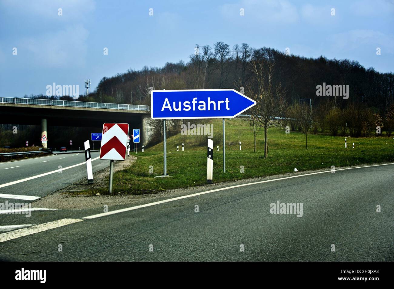 German blue exit traffic hi-res stock photography and images - Alamy