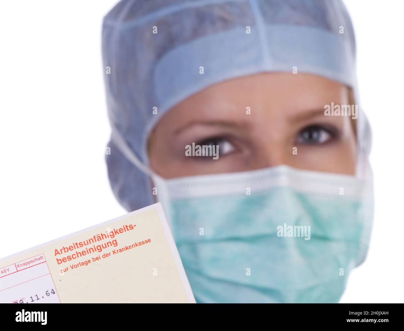 young operating room nurse with incapacity certificate Stock Photo - Alamy