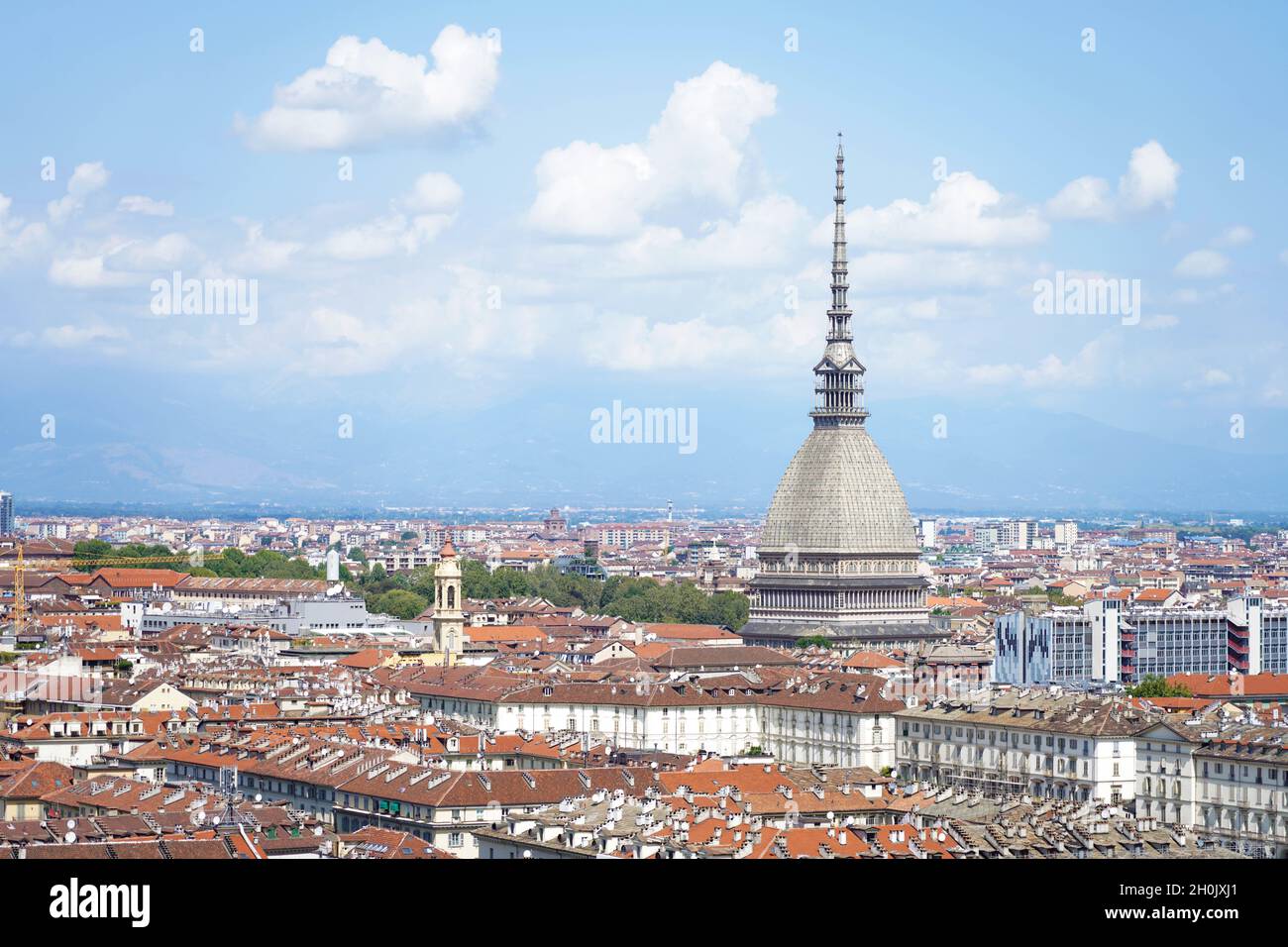 Cityscape of Turin with Mole Antonelliana landmark, Turin, Italy Stock ...
