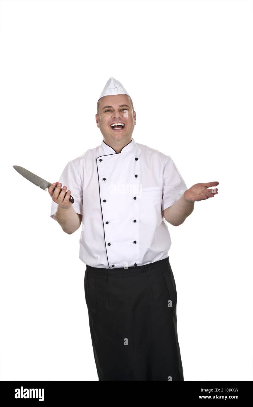 cook with knife Stock Photo - Alamy