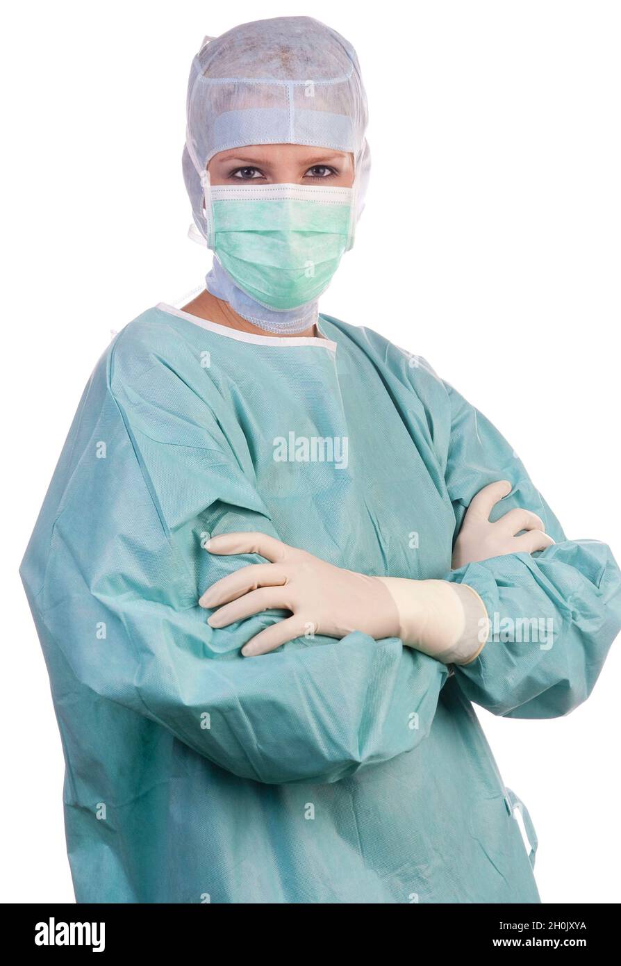 young operating room nurse with arms crossed Stock Photo - Alamy