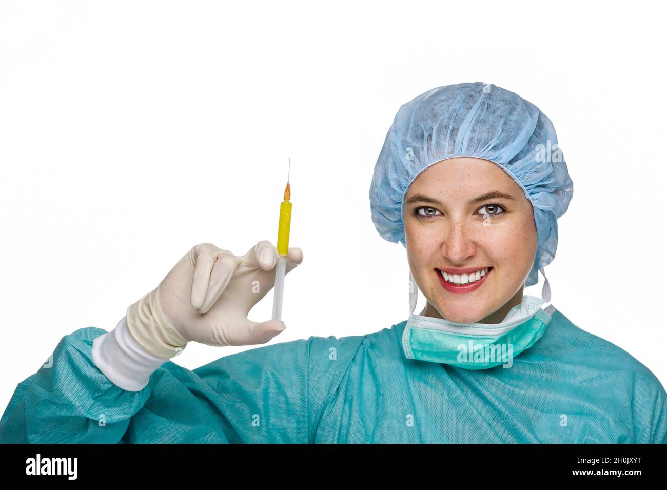 surgical nurse with a syringe Stock Photo - Alamy