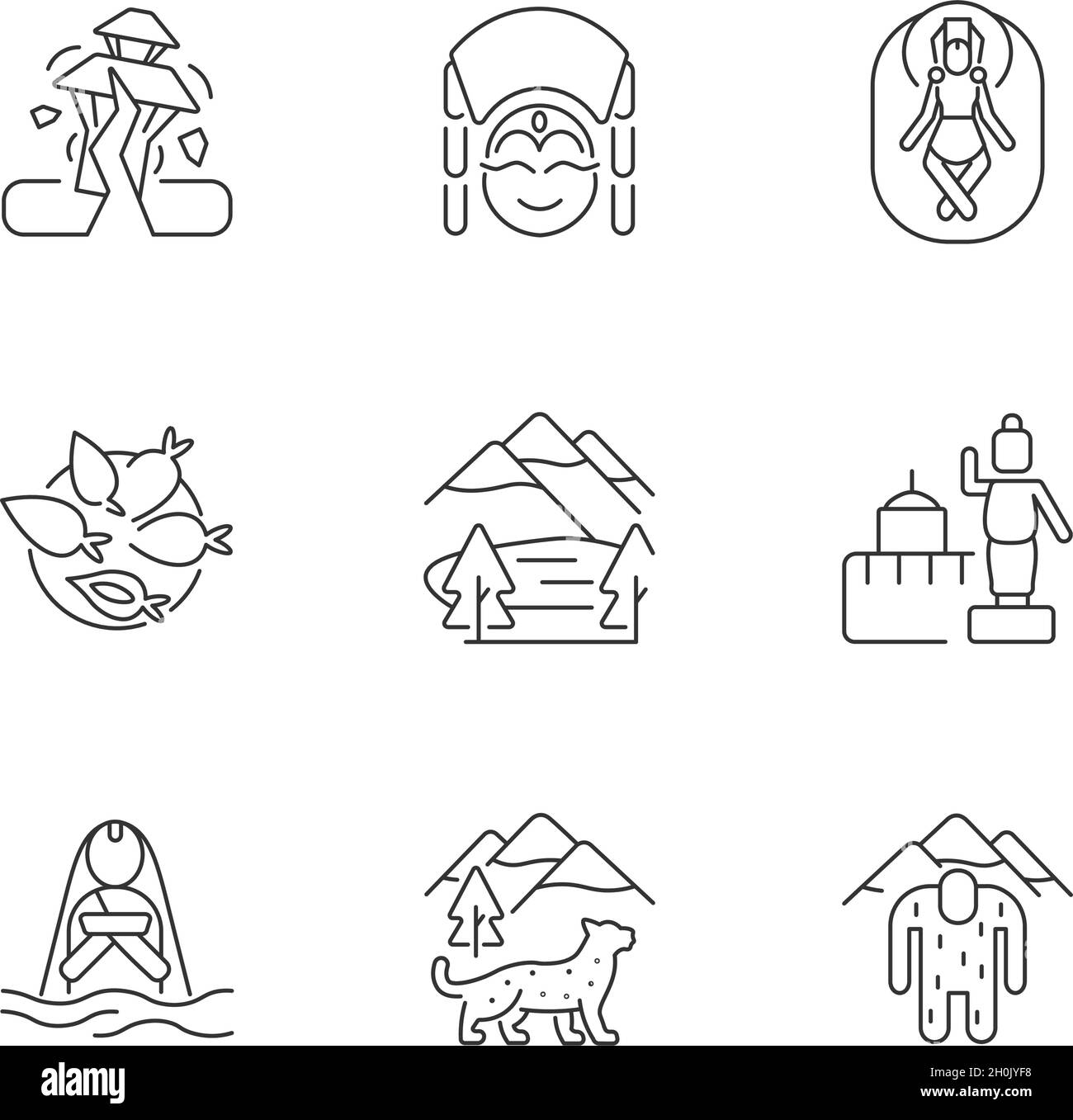 Culture of Nepal linear icons set Stock Vector Image & Art - Alamy