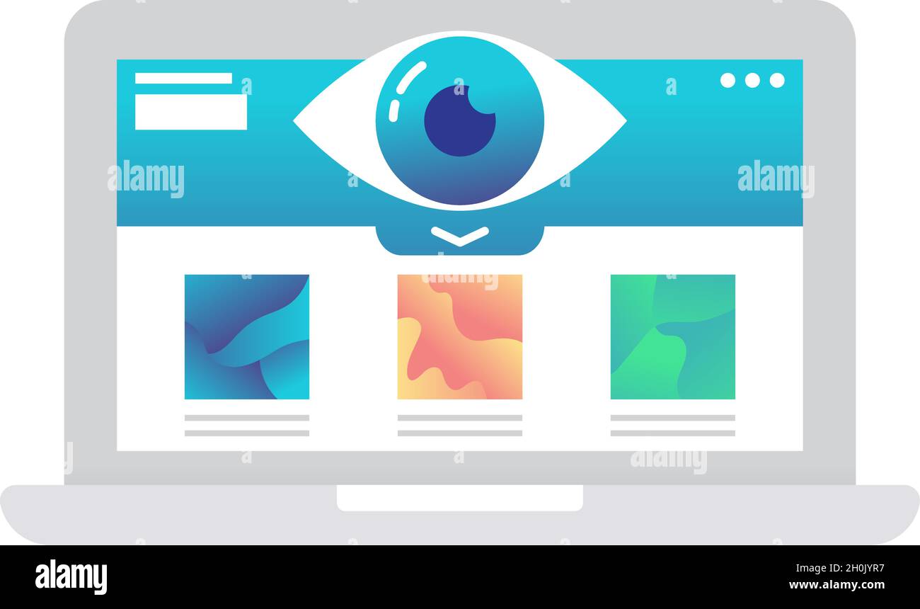 Visualization icon vector visual data on laptop Stock Vector Image ...