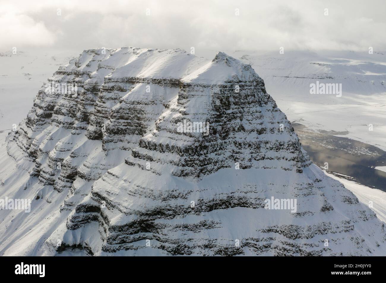 Aerial drone view kirkjufell mountain hi-res stock photography and ...