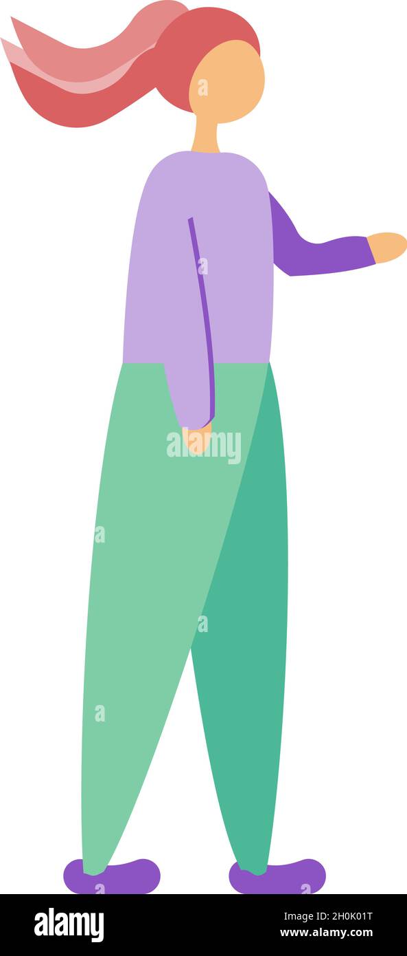 Woman vector girl walking icon isolated on white Stock Vector Image ...