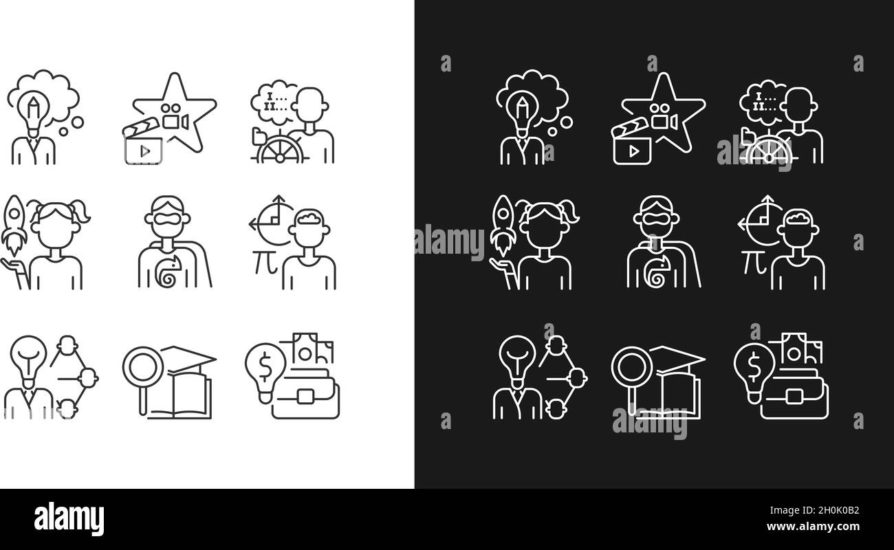 Vocation linear icons set for dark and light mode Stock Vector Image ...