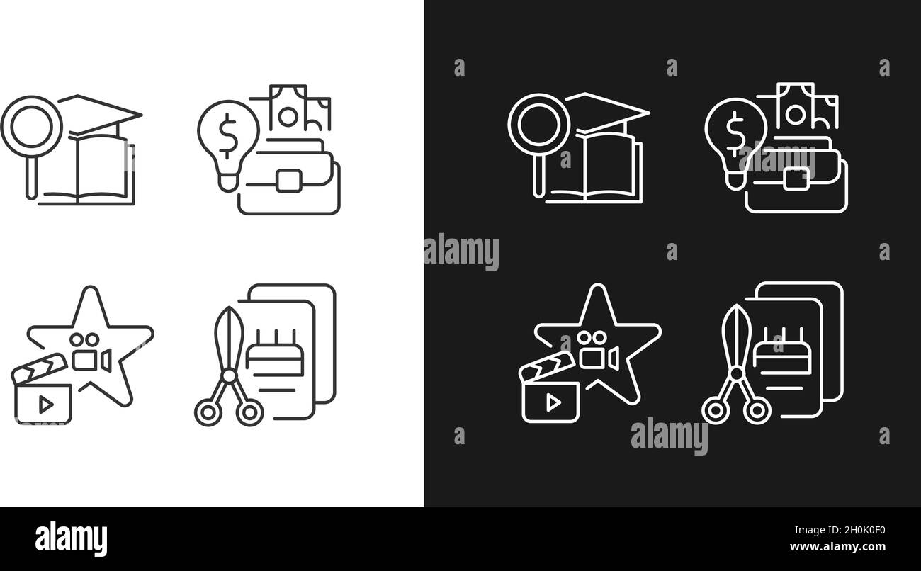 Outstanding aptitude linear icons set for dark and light mode Stock ...