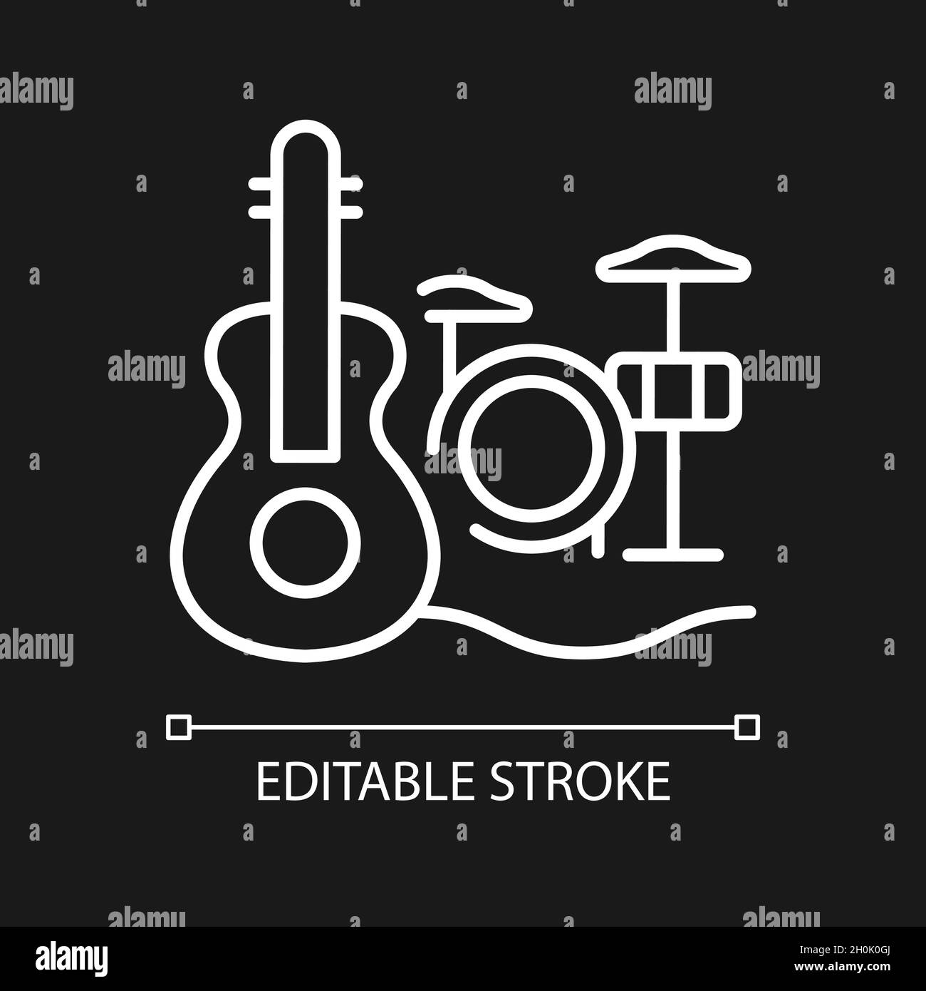 Musical talent white linear icon for dark theme Stock Vector Image ...