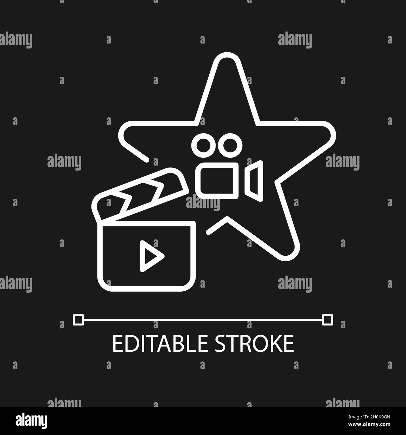 Actors talent white linear icon for dark theme Stock Vector Image & Art ...