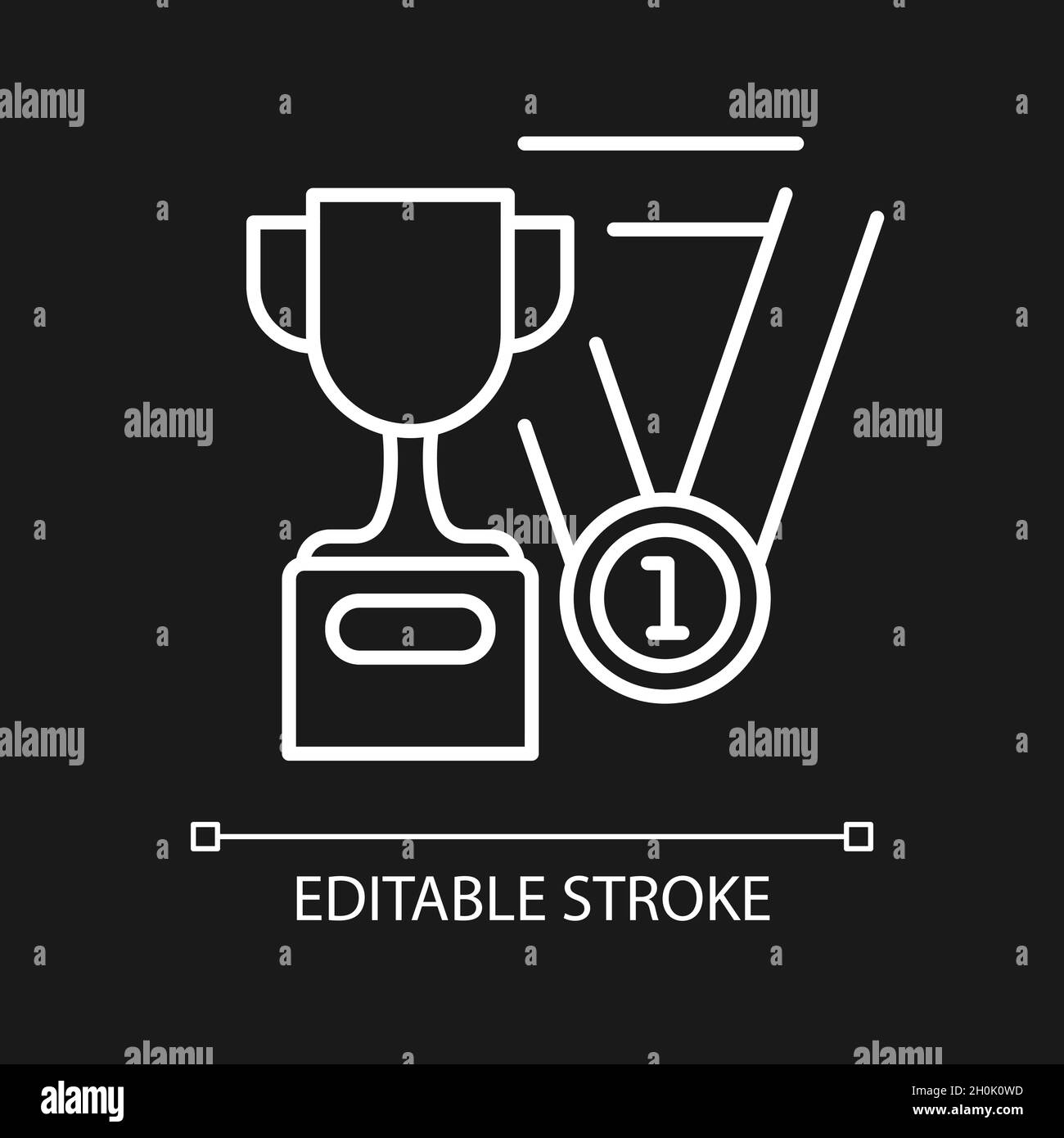 Sports talent white linear icon for dark theme Stock Vector Image & Art ...