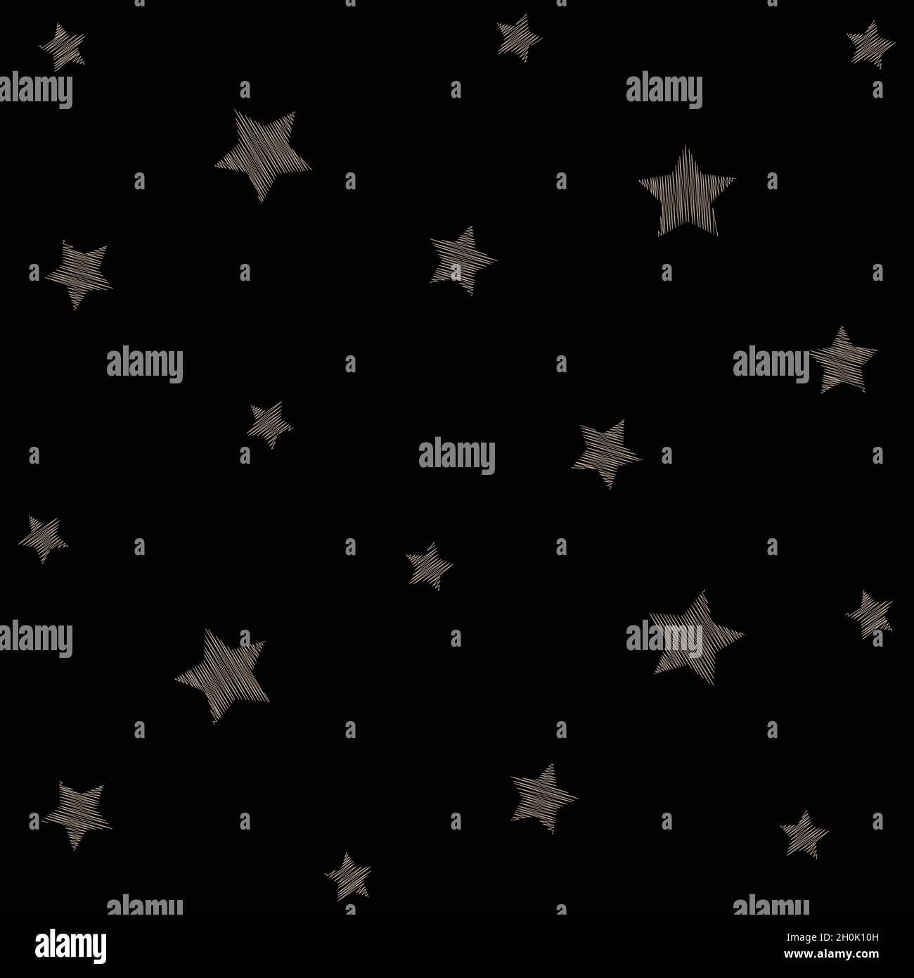 Striped rough surface seamless star pattern on black background vector ...