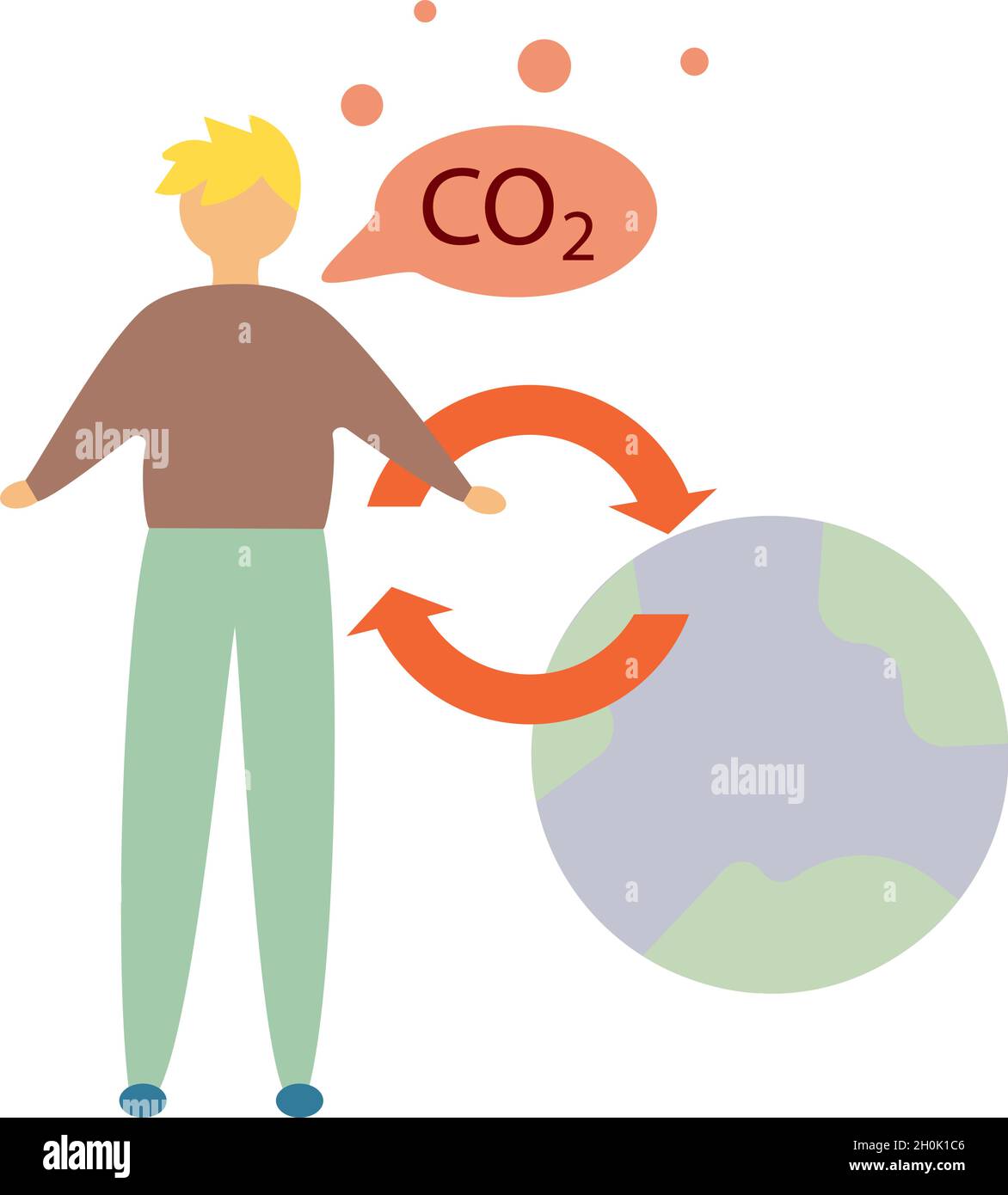 Greenhouse effect icon. Global earth warming vector. Carbon dioxide gas ...