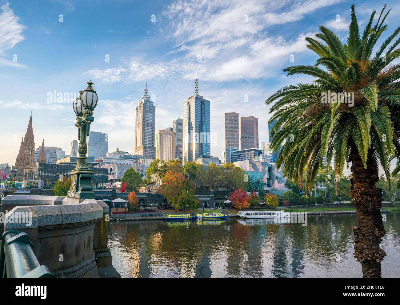 Melbourne city skyline in Australia with blue sky Stock Photo - Alamy