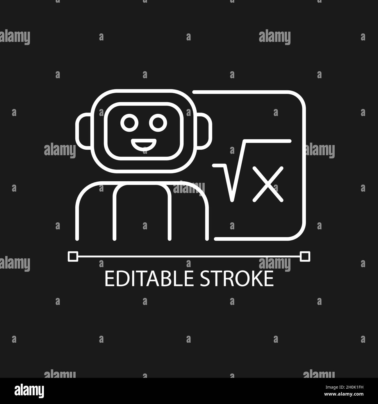 Robotics in education white linear icon for dark theme Stock Vector ...