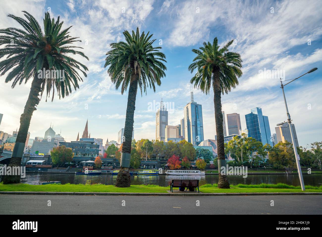 Melbourne city skyline in Australia with blue sky Stock Photo - Alamy