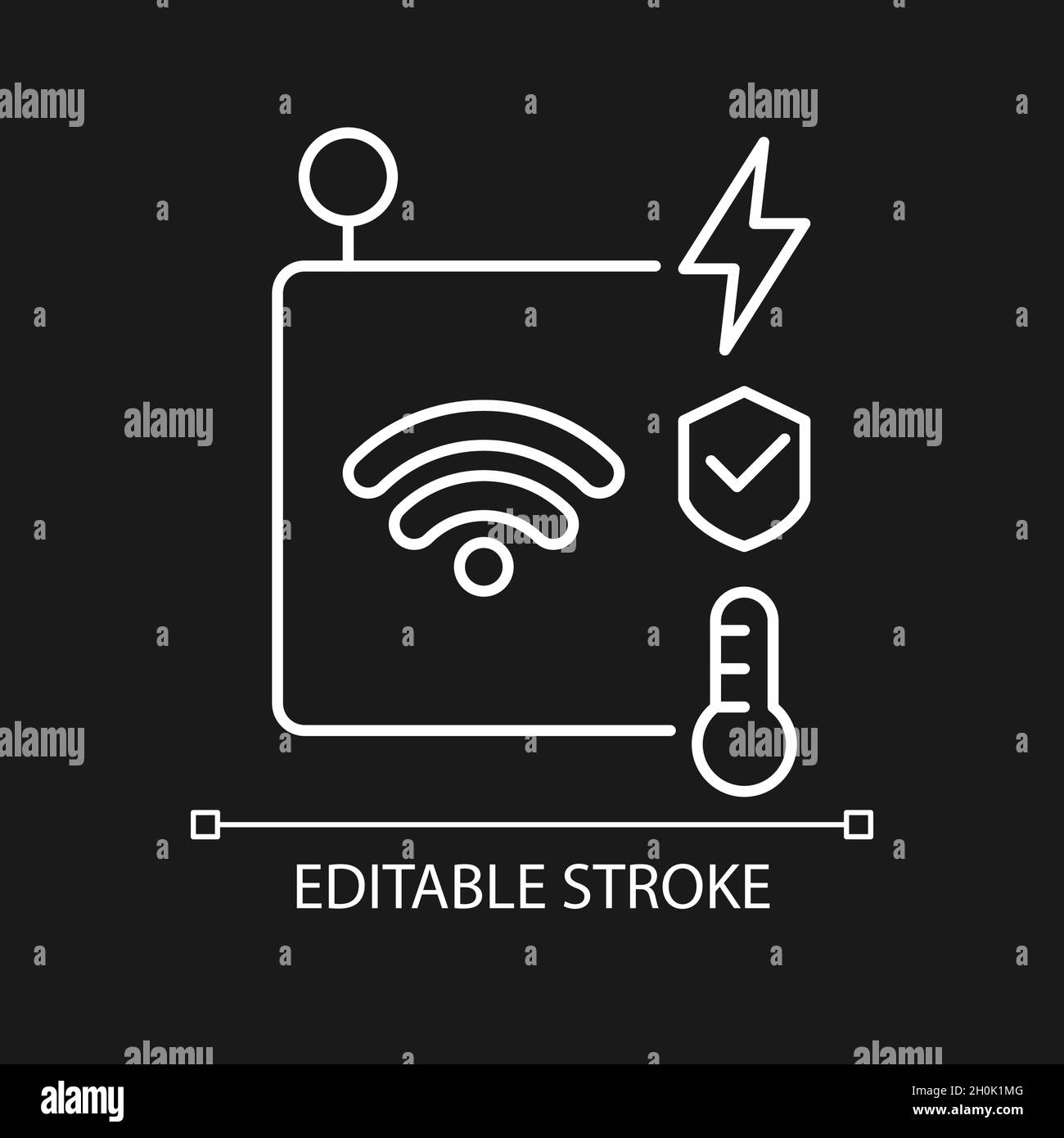 IoT sensors white linear icon for dark theme Stock Vector Image & Art ...