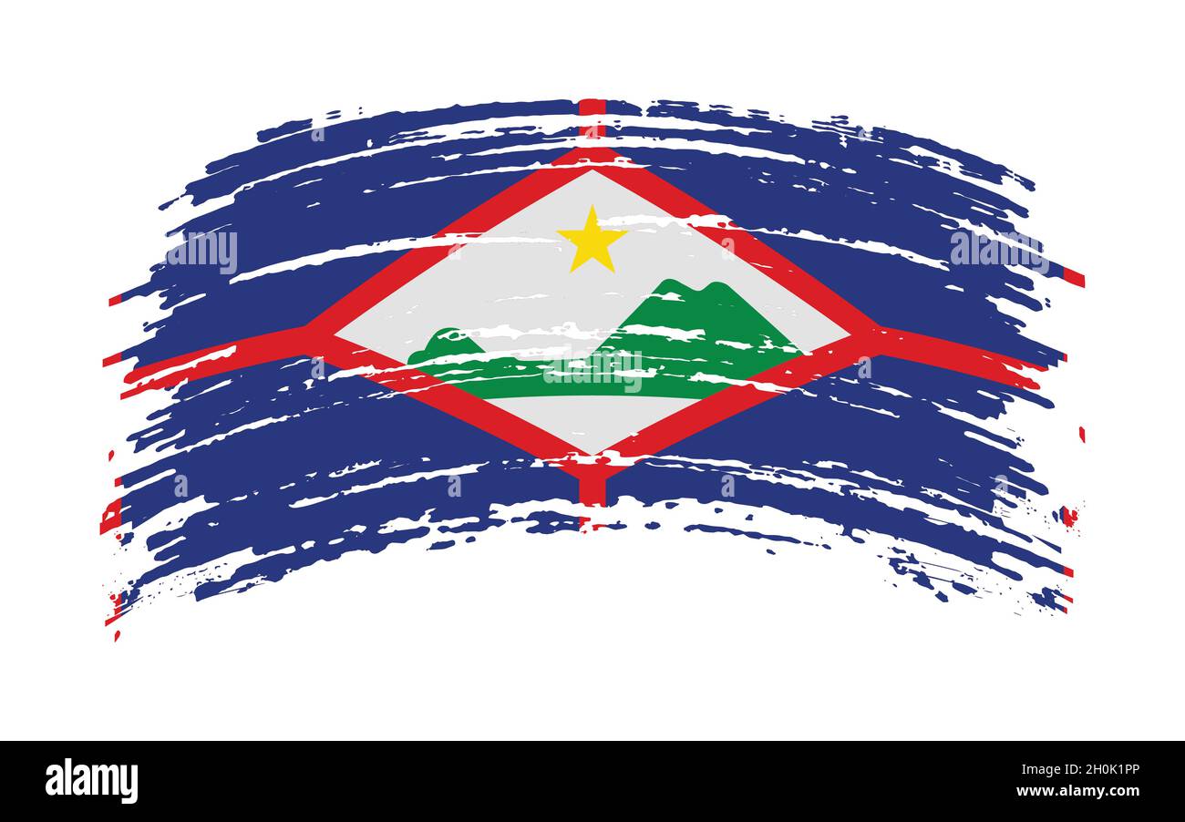 Sint Eustatius flag in grunge brush stroke, vector image Stock Vector ...