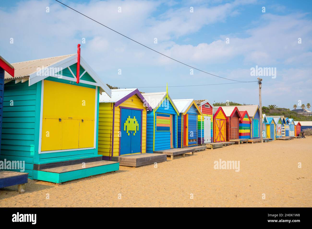 Colorful Beach House at Brighton Beach in Melbourne Australia Stock ...