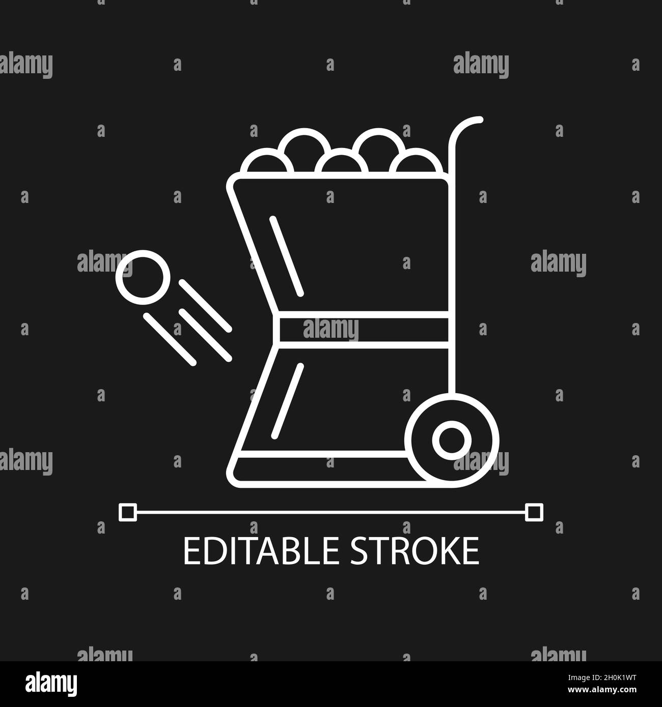 Ball throwing devices white linear icon for dark theme Stock Vector ...