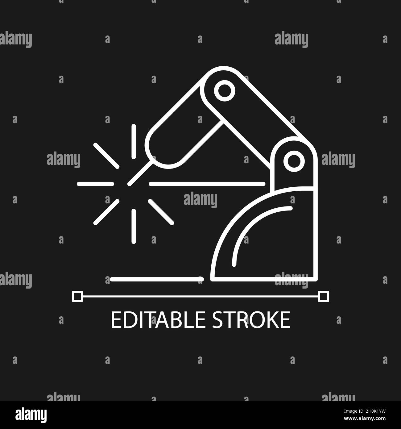 Welding robotics white linear icon for dark theme Stock Vector Image ...