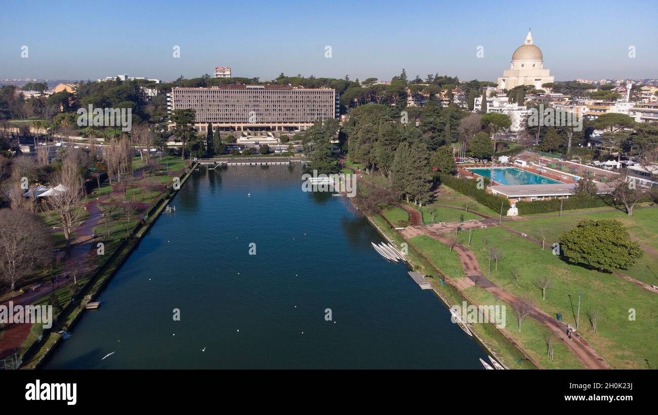 Europe,Italy,Rome, EUR District, Central Park lake Stock Photo - Alamy