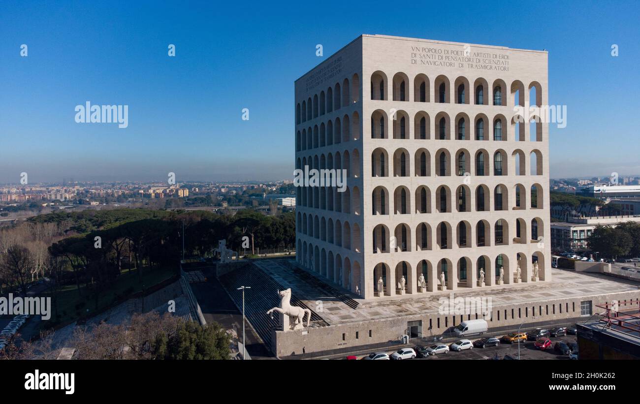 Europe,Italy,Rome, EUR District, Square Colosseum, Palazzo della ...