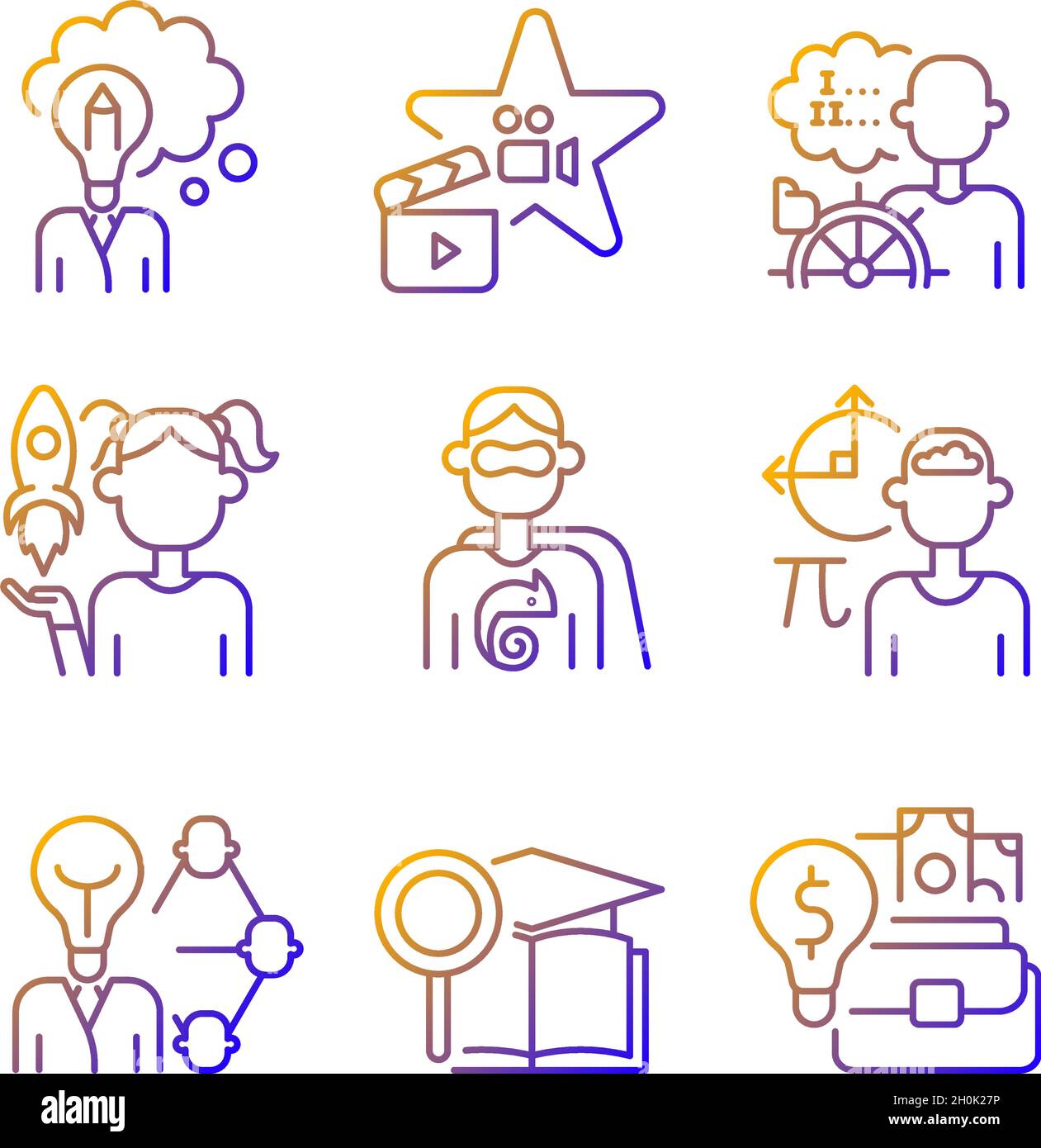 Vocation gradient linear vector icons set Stock Vector Image & Art - Alamy