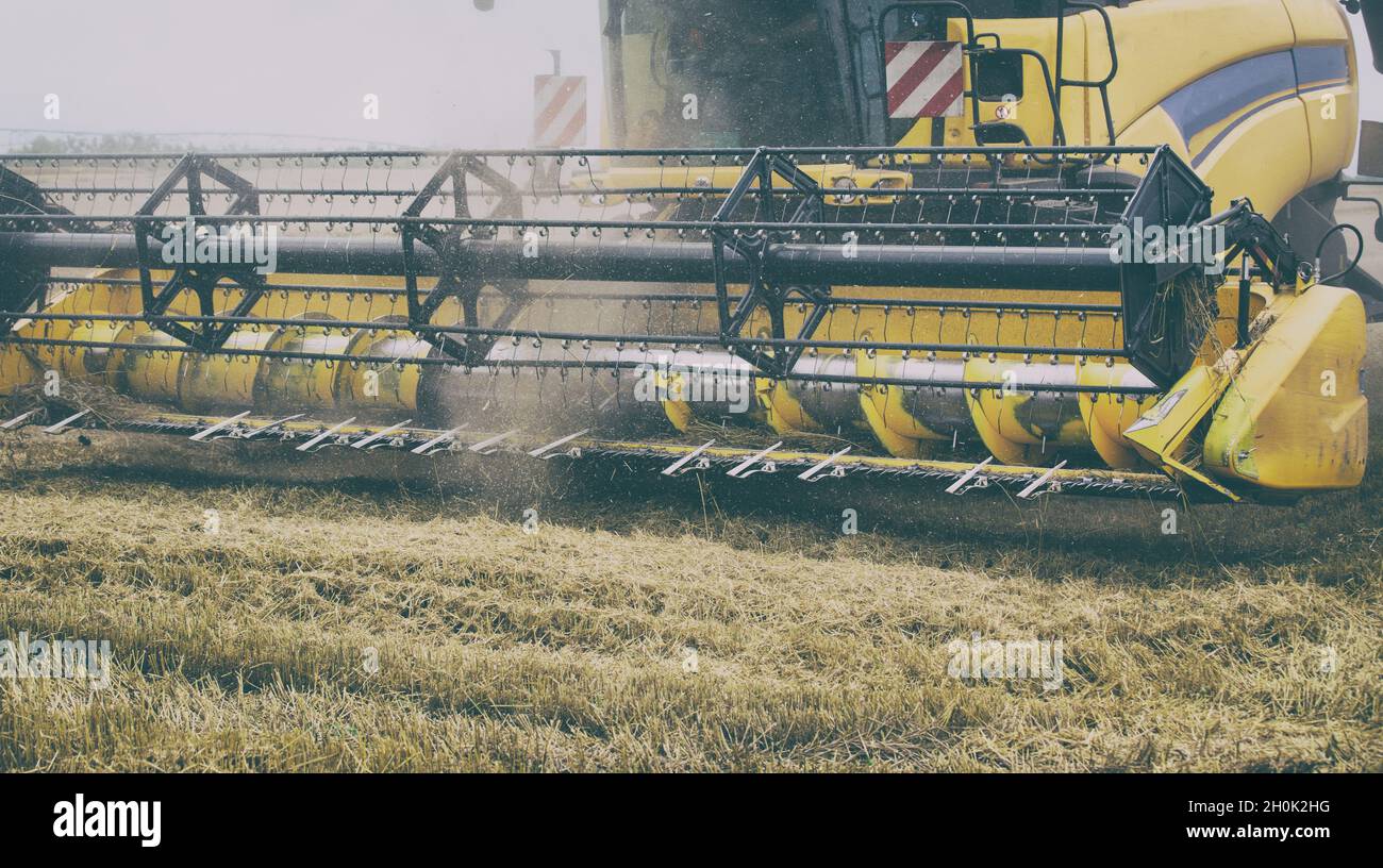 Front view grain harvester working hi-res stock photography and images ...