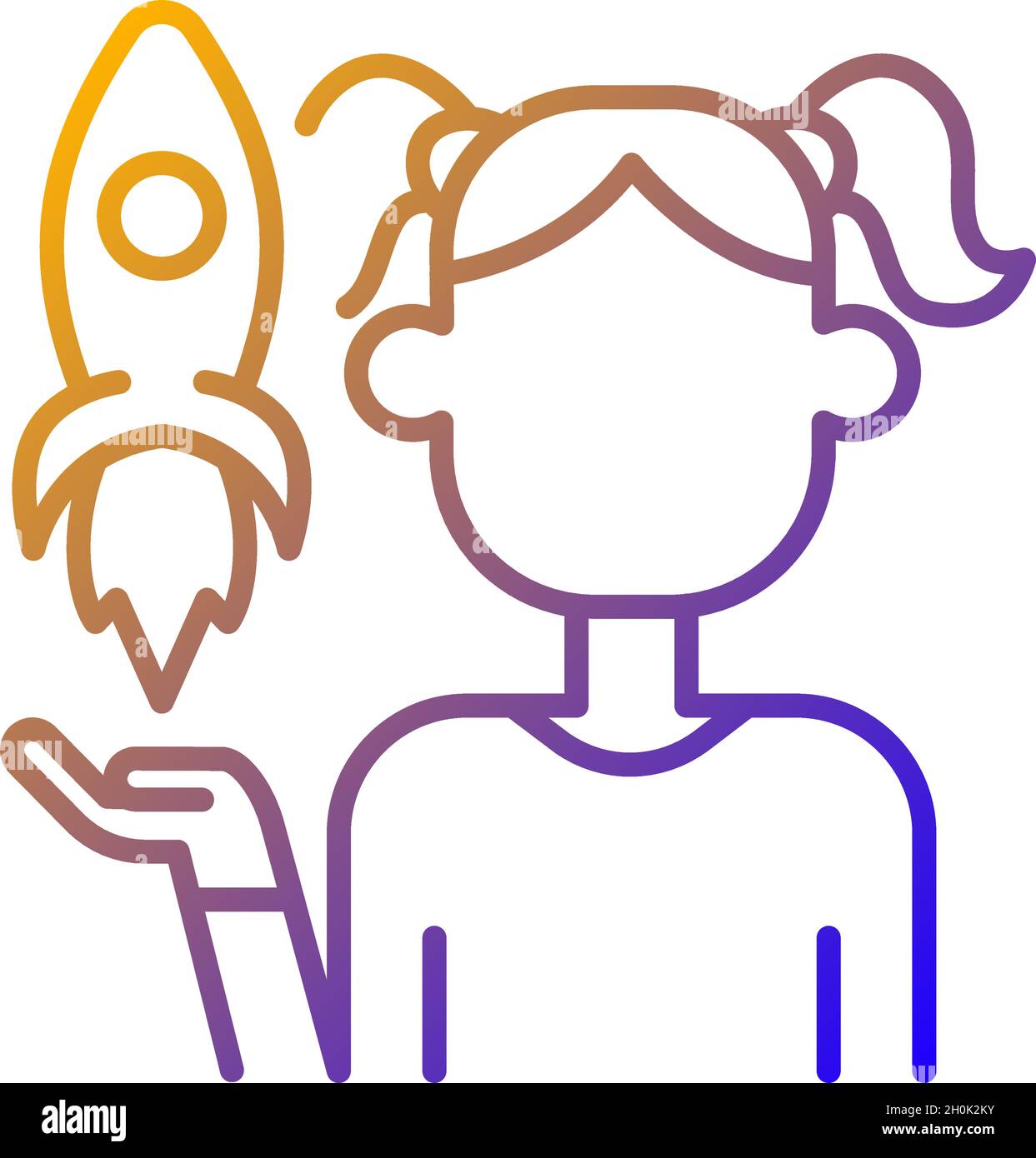 Fostering kids creativity gradient linear vector icon Stock Vector ...