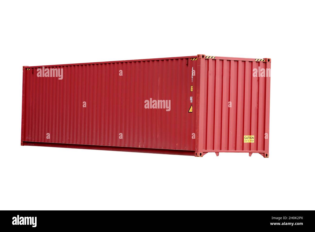 red cargo container for transport and transportation on white ...