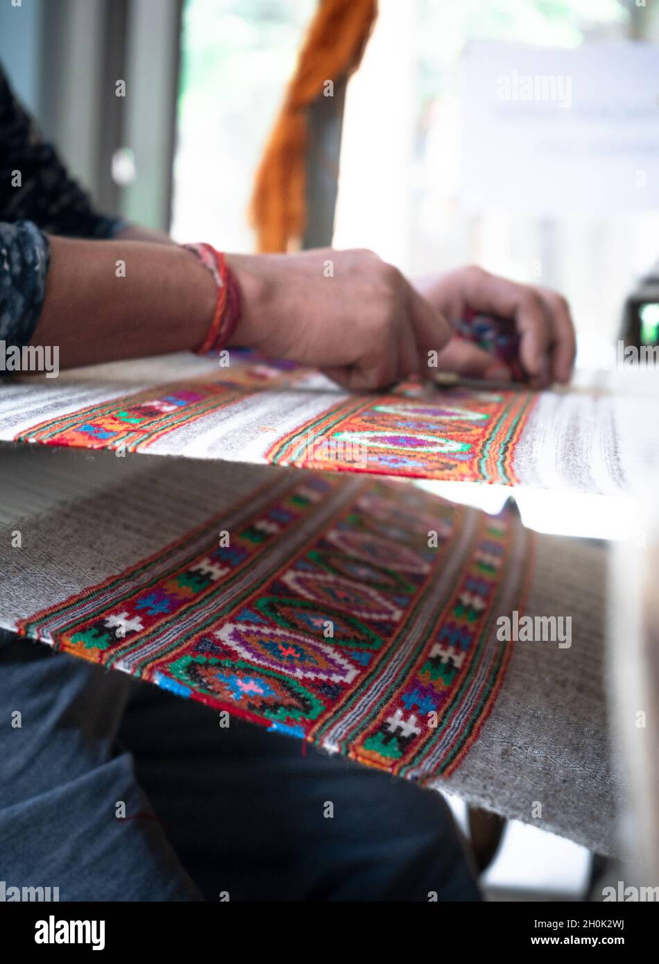 Traditional Himachali Cloth Weaving factory at Old mana Stock Photo - Alamy
