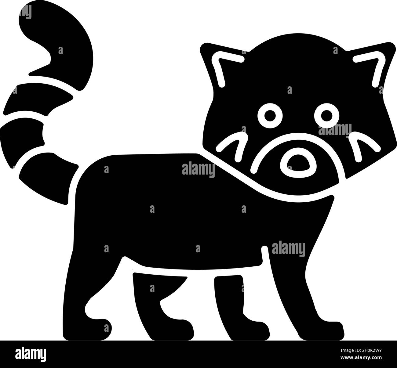 Red panda black glyph icon Stock Vector Image & Art - Alamy