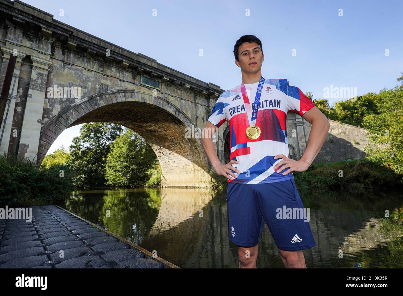 Great Britain Modern Pentathlete, Joe Choong poses for a picture with ...