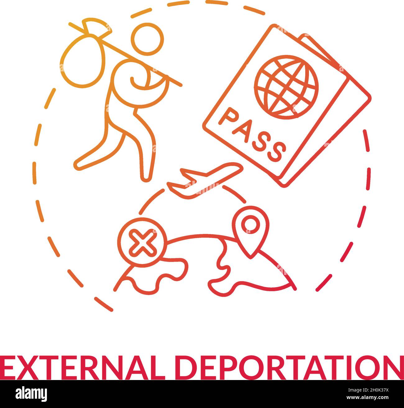 External deportation gradient red concept icon Stock Vector Image & Art ...