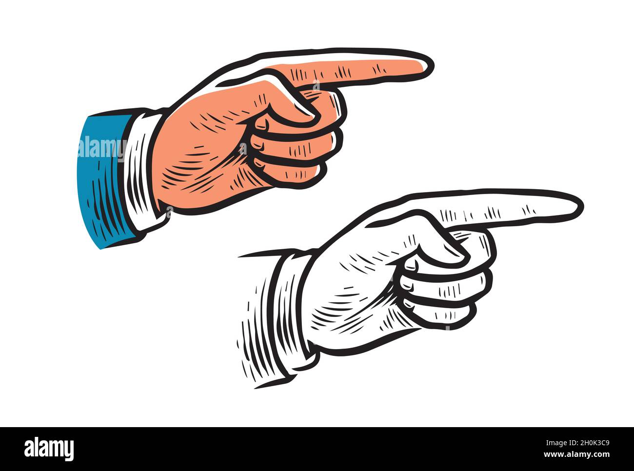 Vintage Pointing Hand Vector