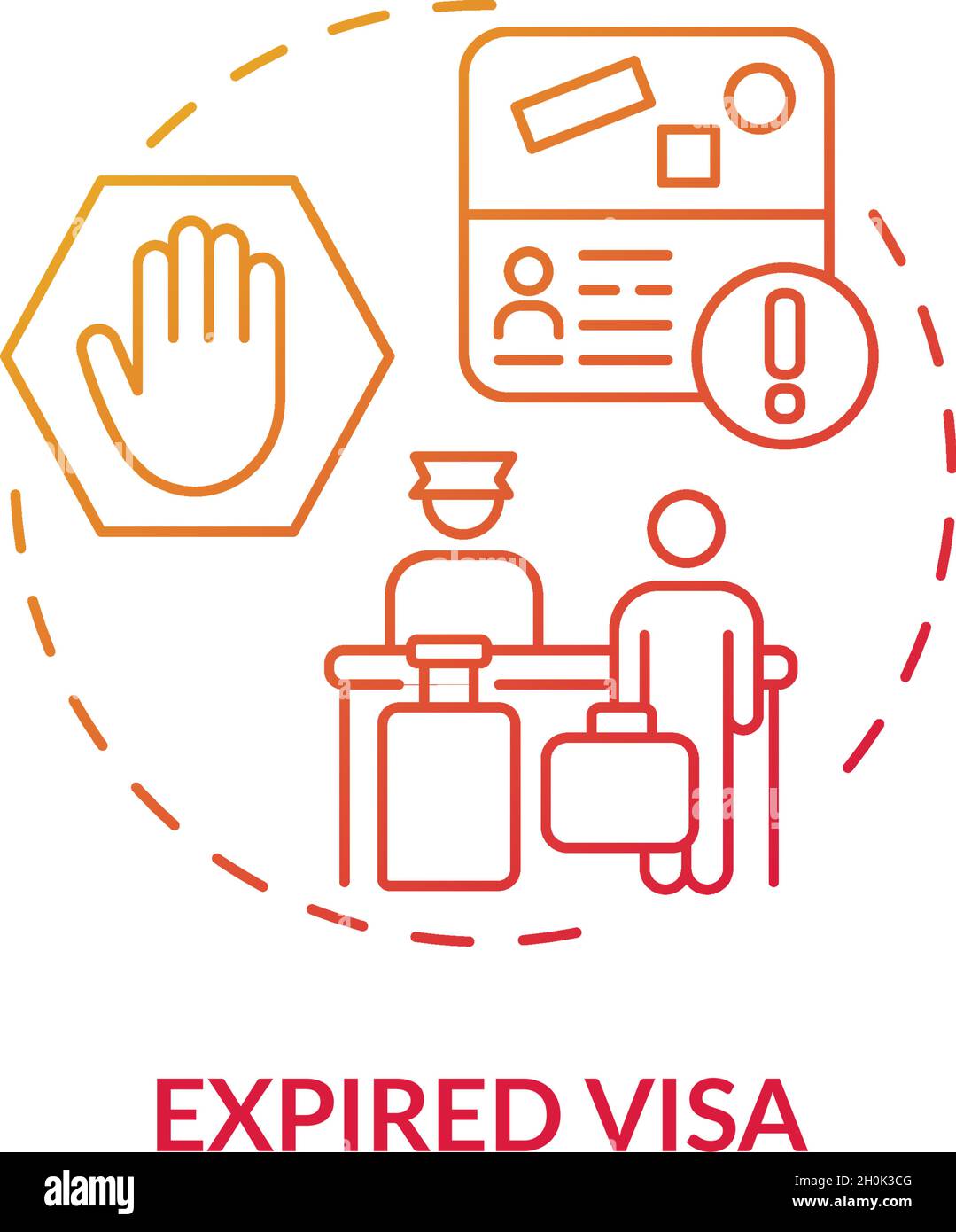 Expired visa gradient red concept icon Stock Vector Image & Art - Alamy