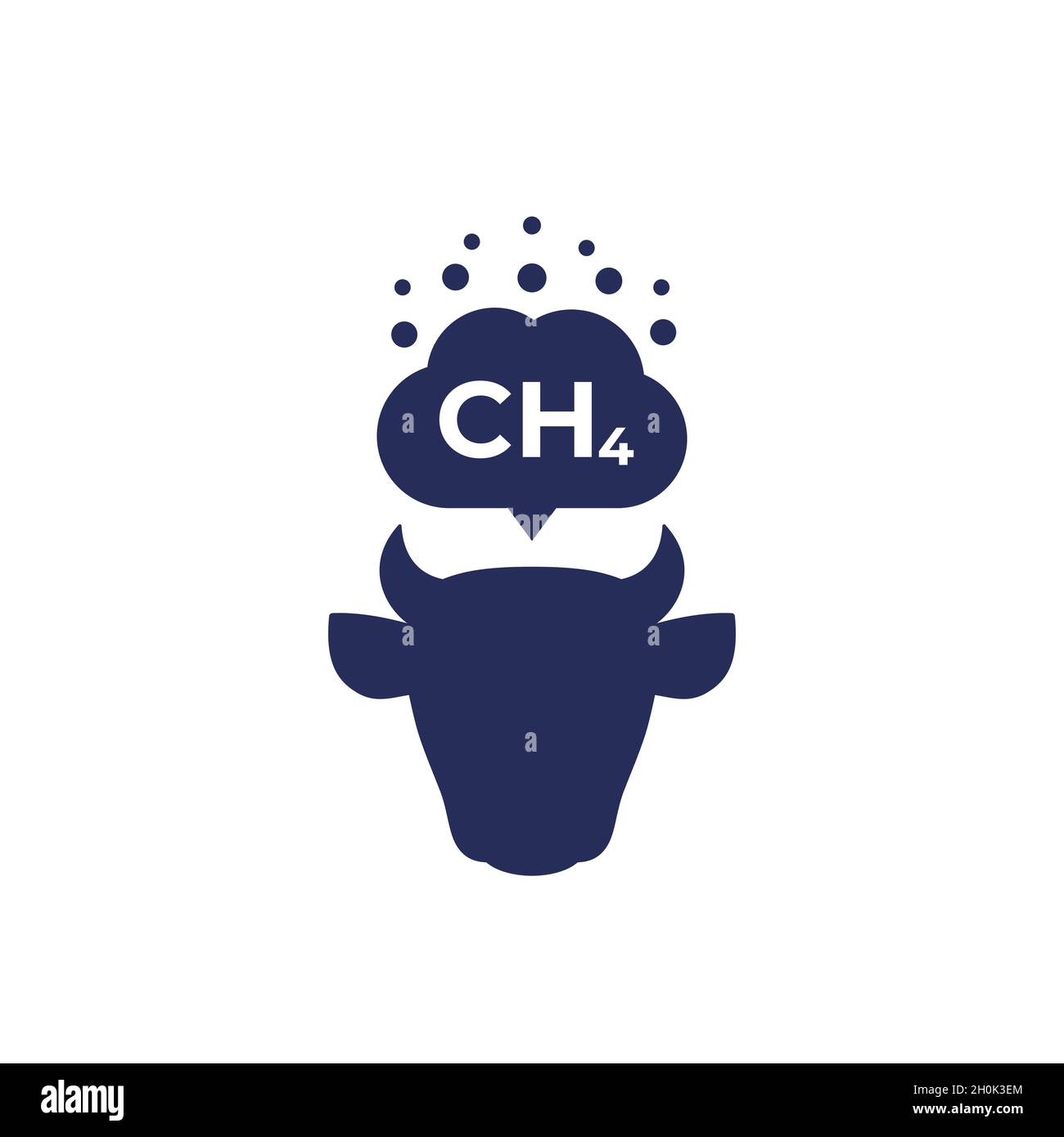 methane emissions icon with cattle Stock Vector Image & Art - Alamy