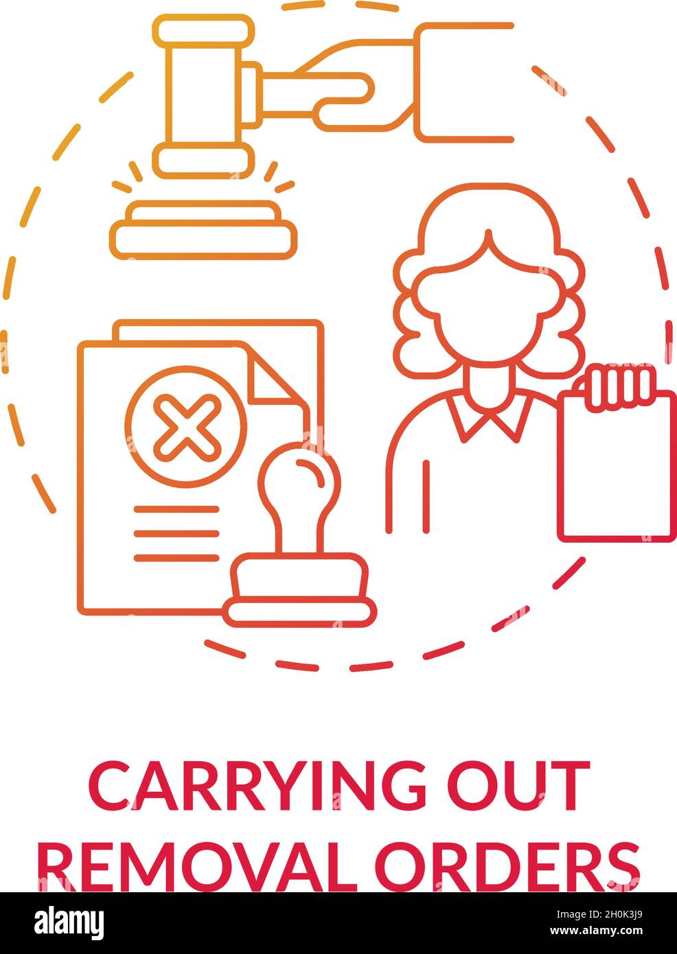 Carrying out removal orders red concept icon Stock Vector Image & Art ...