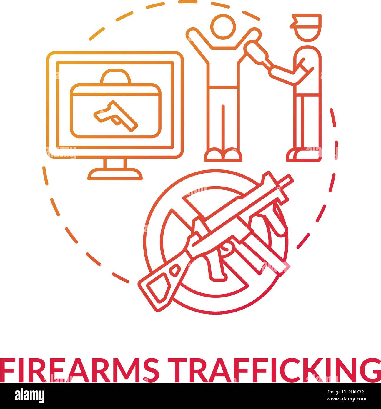 Firearms trafficking red concept icon Stock Vector Image & Art - Alamy