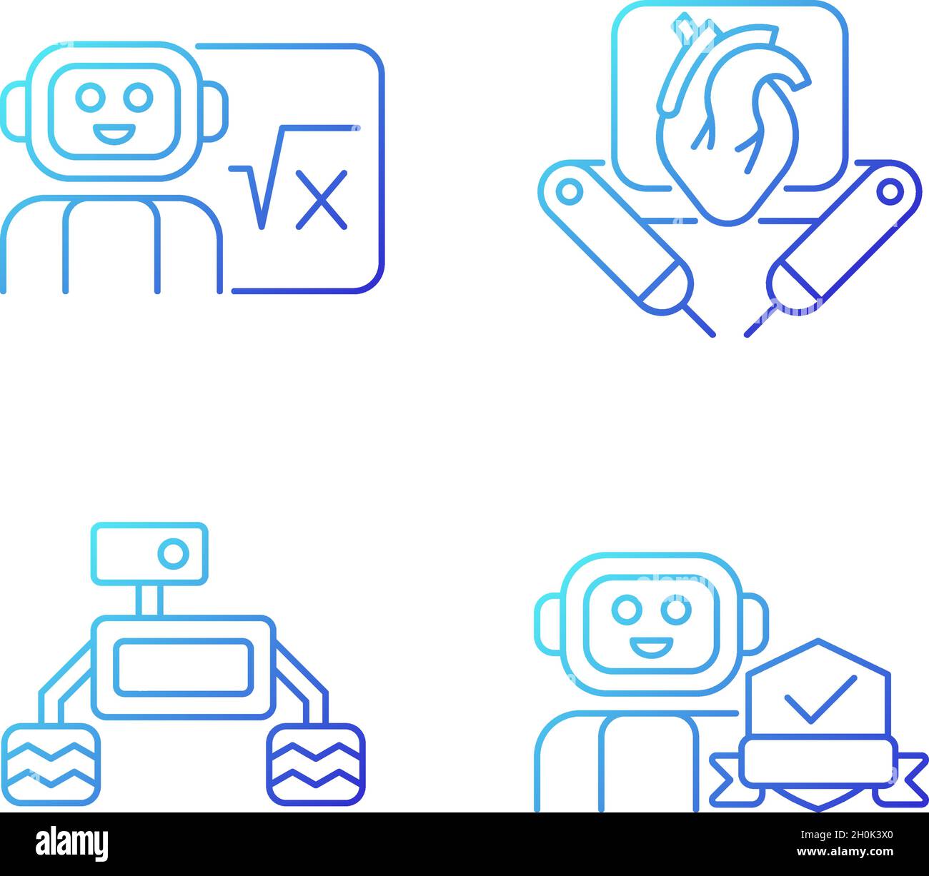 Robotics technology gradient linear vector icons set Stock Vector Image ... Robotics technology gradient linear vector icons set Stock Vector Image ...