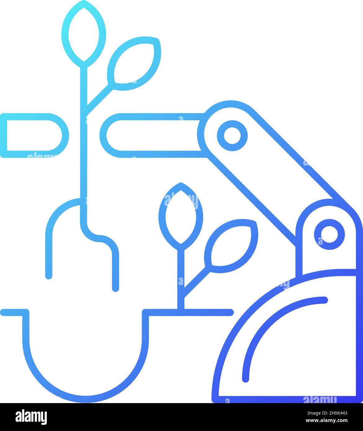 Robots for planting gradient linear vector icon Stock Vector Image ...