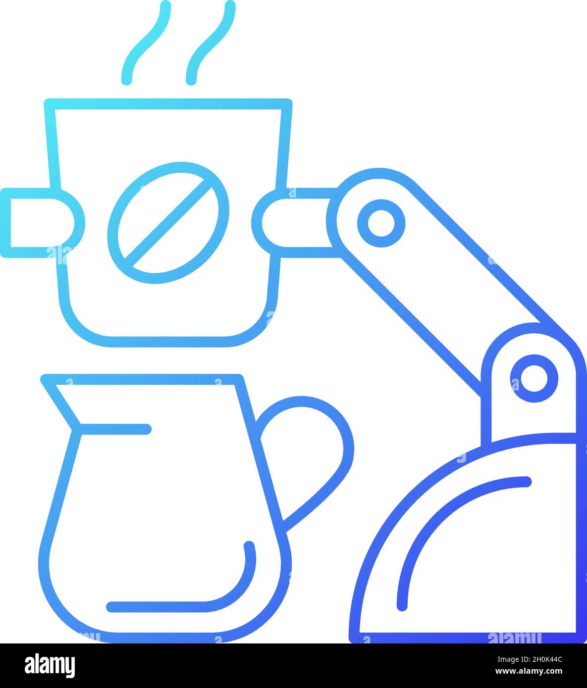 Coffee making robot gradient linear vector icon Stock Vector Image ...