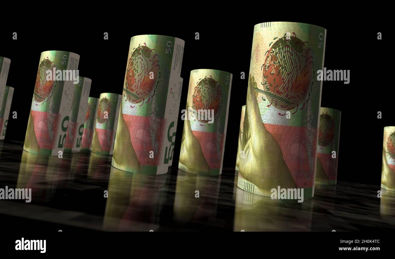 Swiss Franc money pack 3d illustration. CHF banknote bundle stacks ...