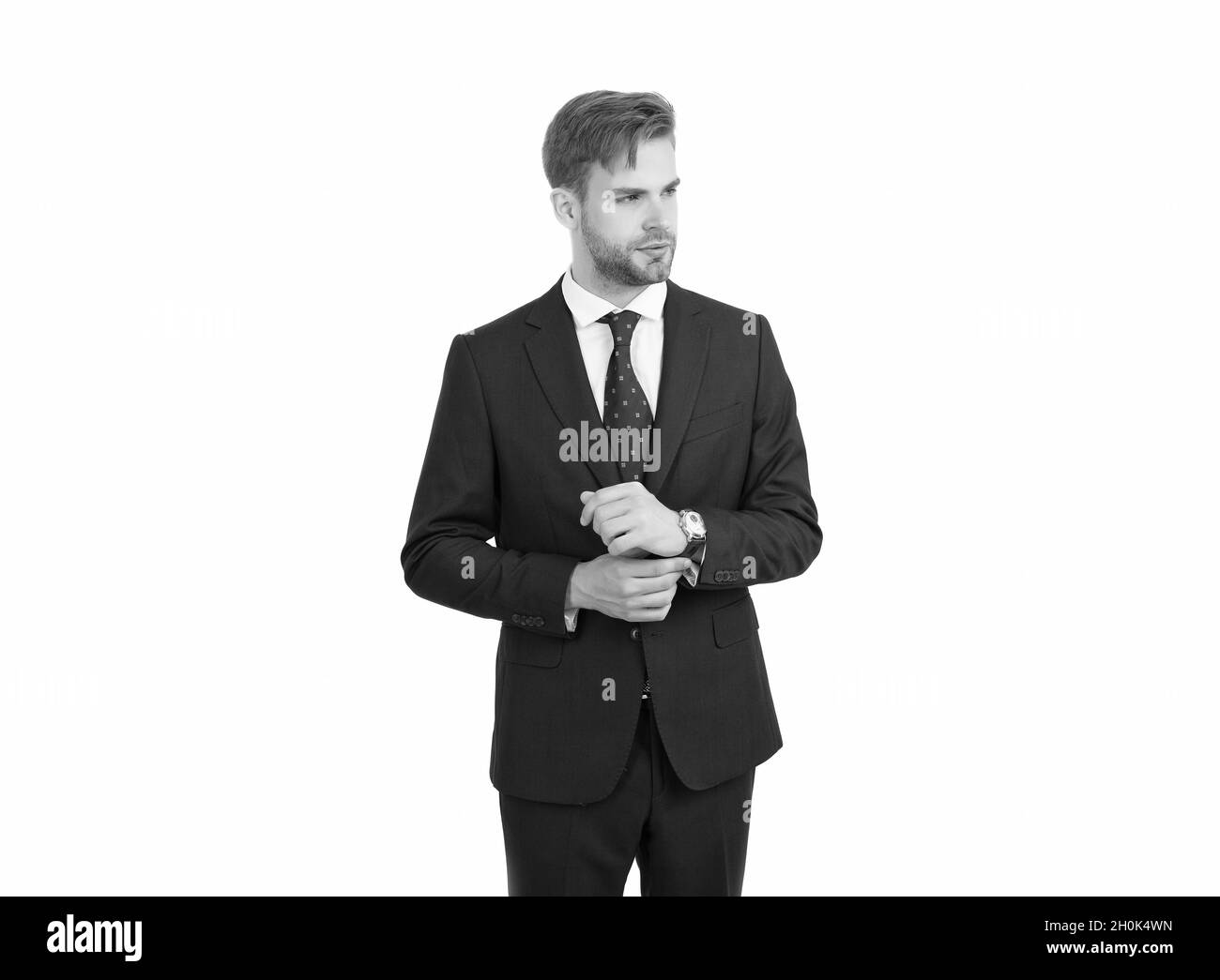 professional man employer in formalwear having well groomed hair ...