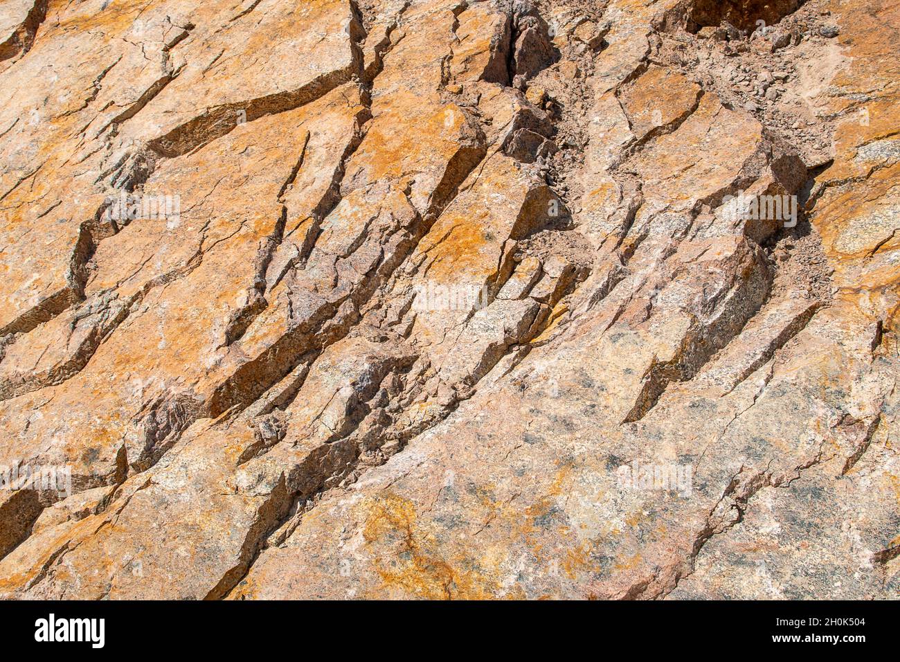 Raw rough yellow golden brown granite texture background. Natural rock ...
